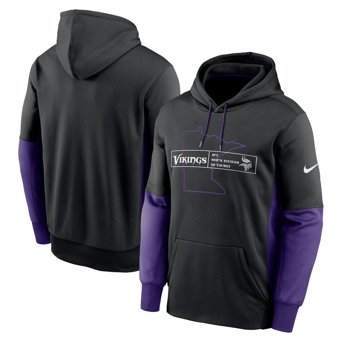 Nike Men's Nike Black Minnesota Vikings Color Block Fleece Performance ...