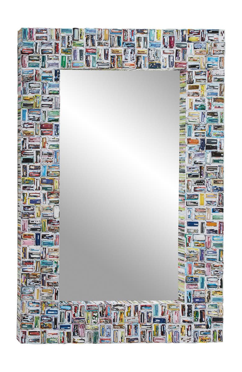WILLOW ROW Multicolored Glass Handmade Recycled Magazine Frame Wall ...