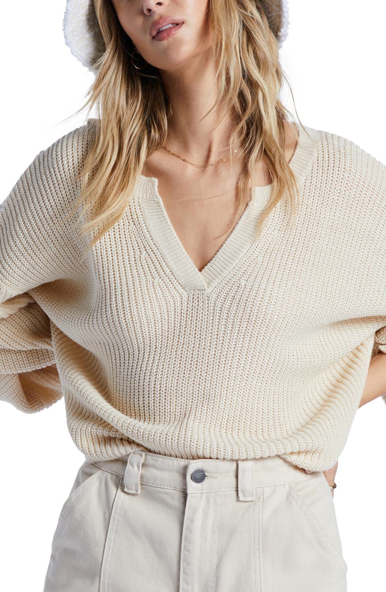 Billabong No Worries Relaxed Fit Split Neck Sweater | Nordstrom