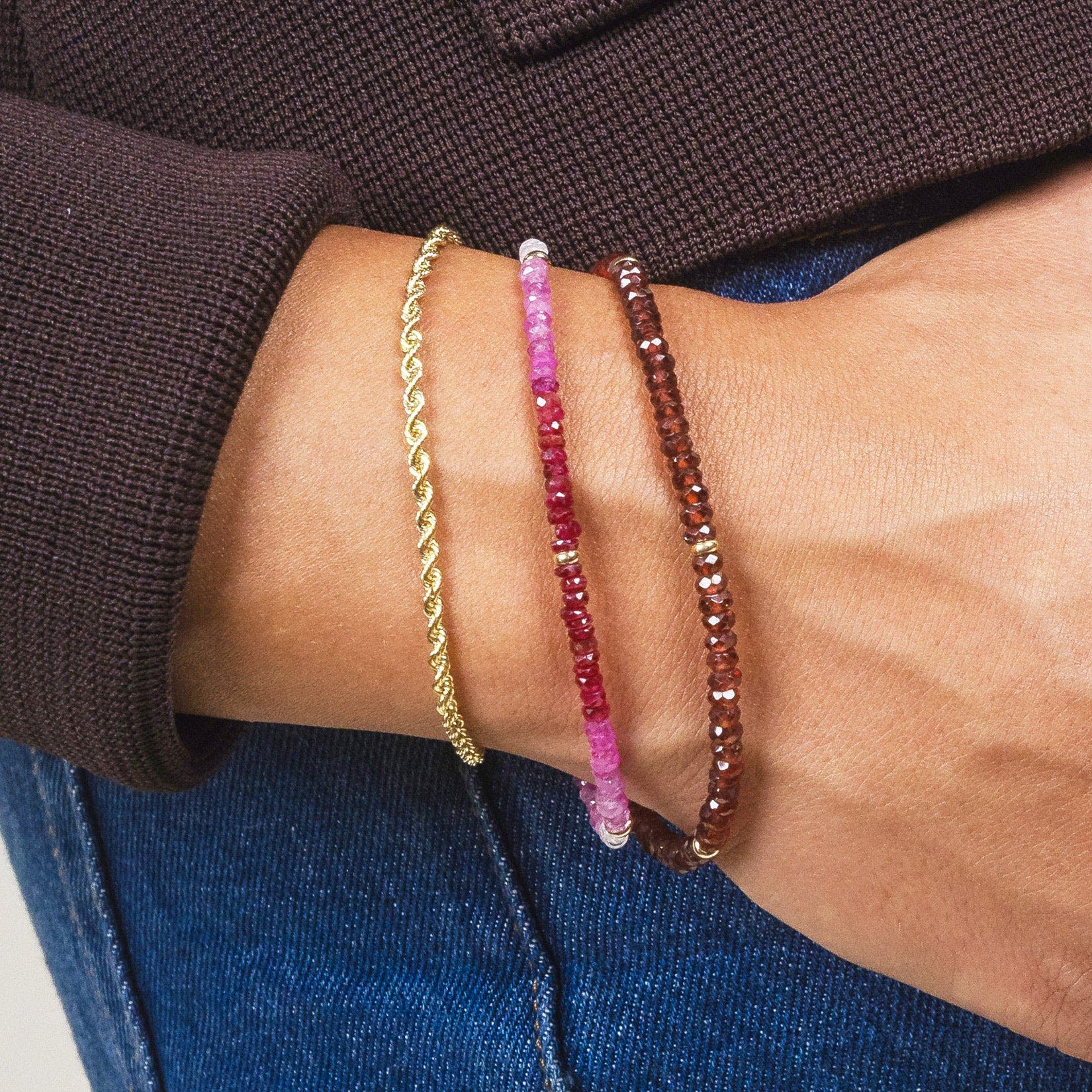 The Lovery Fine Jewelry Ruby Ombre Bead Bracelet | Nordstrom