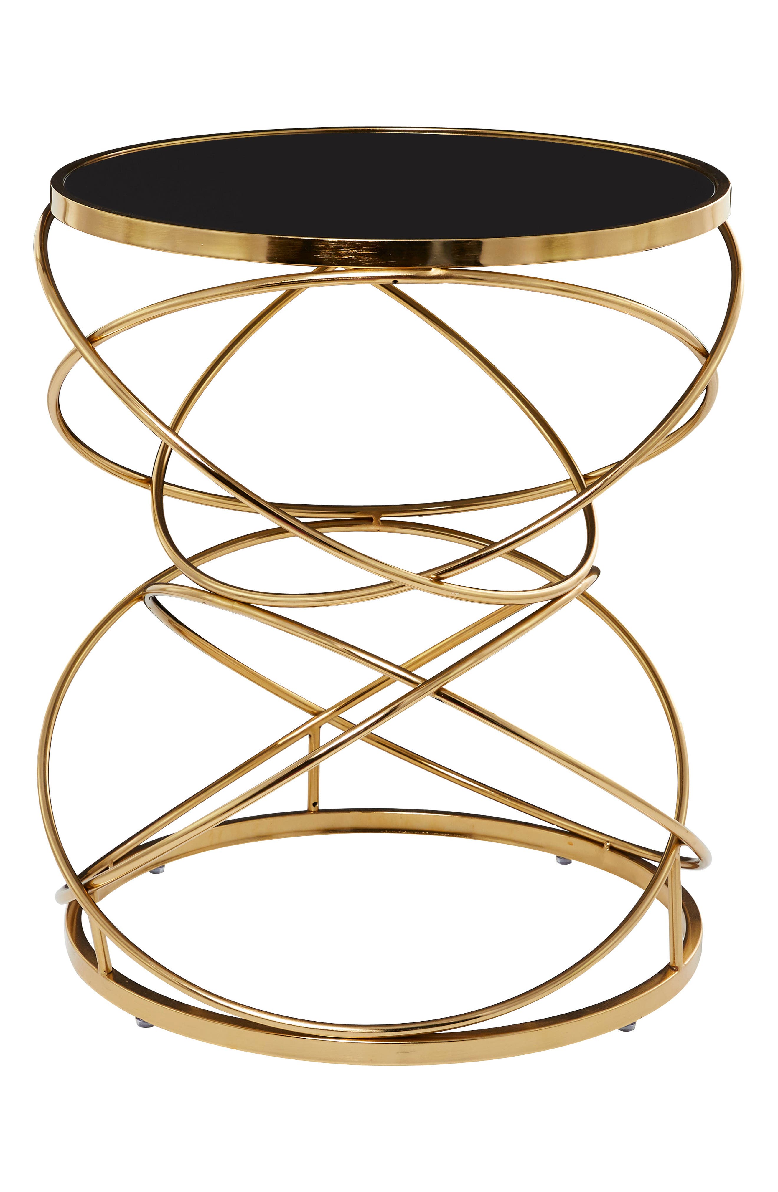 VIVIAN LUNE HOME Black Marble Accent Table with Spiral Base | Nordstromrack