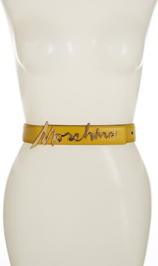 Moschino Leather Cursive Logo Belt | Nordstromrack