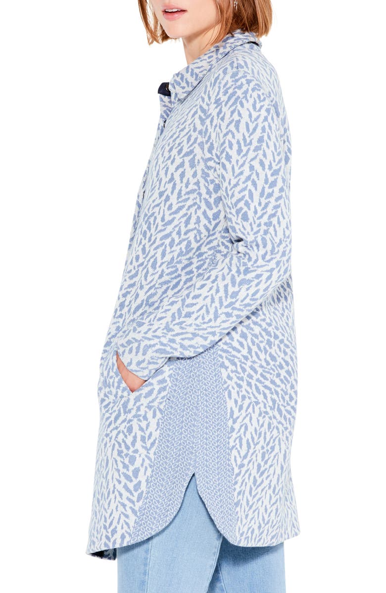 NIC+ZOE Jet Set Leaf Print Cotton Blend Knit Jacket | Nordstromrack