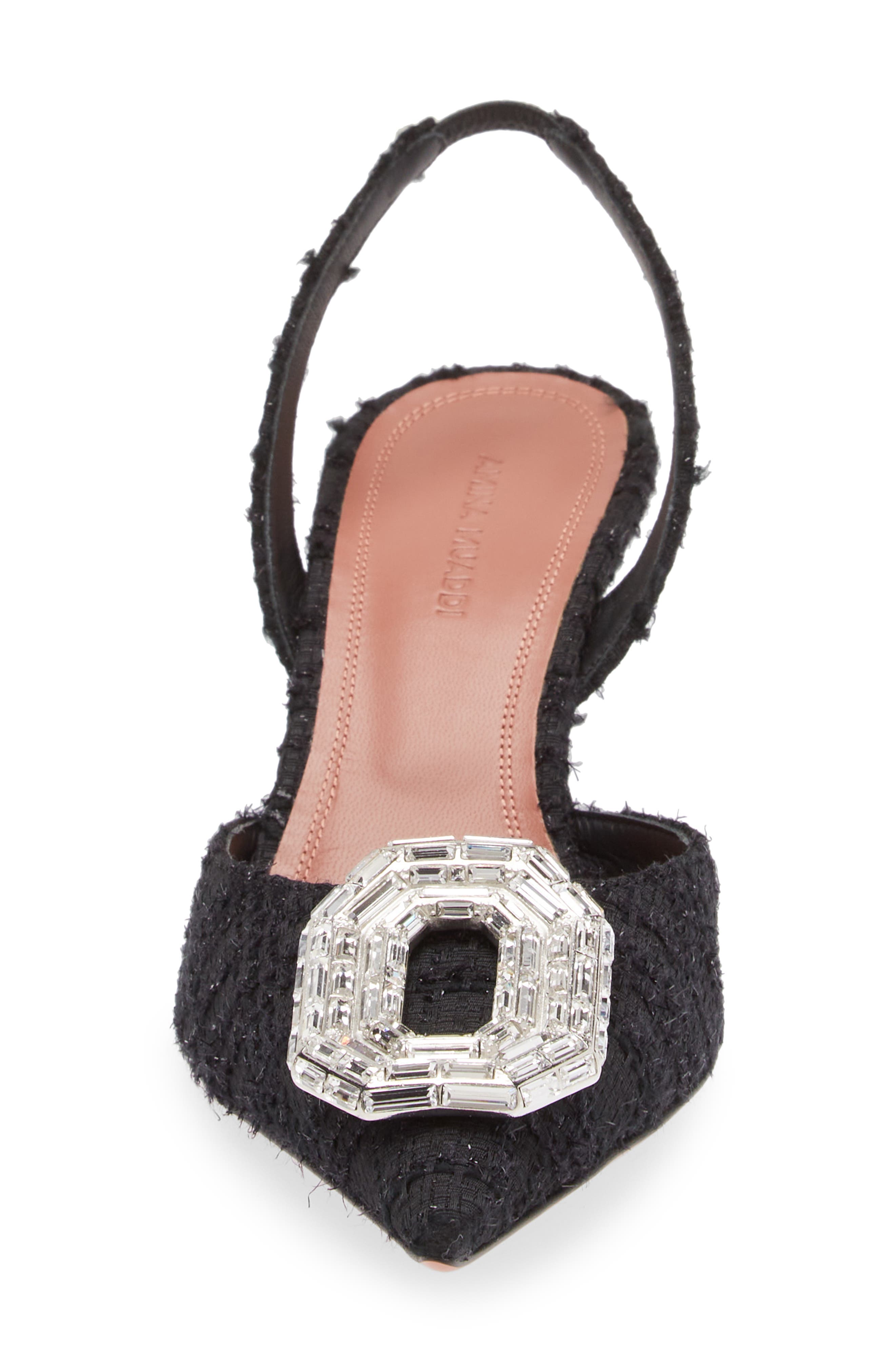 Amina Muaddi Camelia Crystal Buckle Pointed Toe Slingback Pump (Women ...