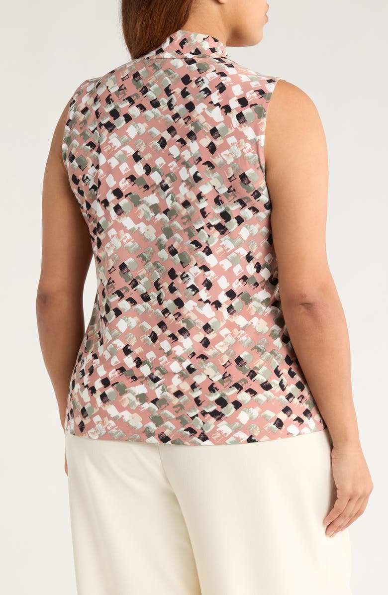 KASPER Print Knot Front Sleeveless Jersey Top | Nordstrom