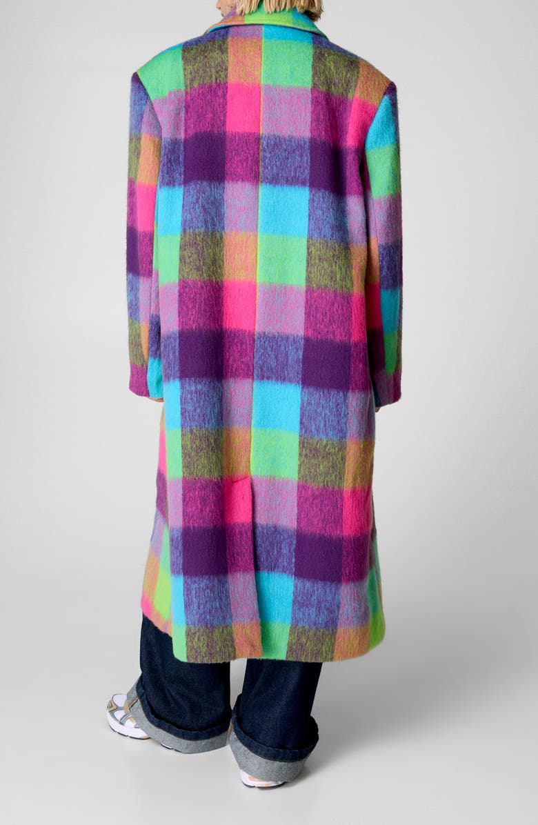 NASTY GAL Check Longline Coat | Nordstrom