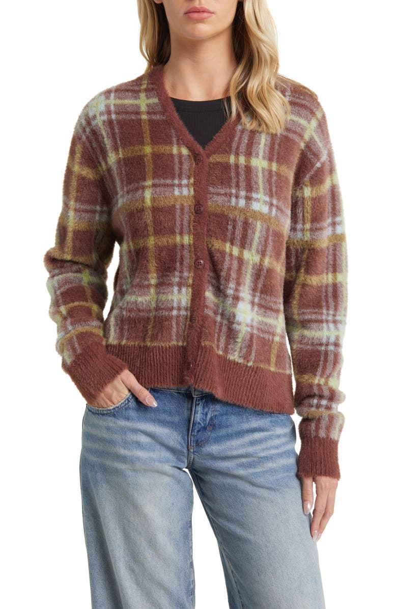 CONEY ISLAND PICNIC Highest Aspirations Plaid Chenille Cardigan ...