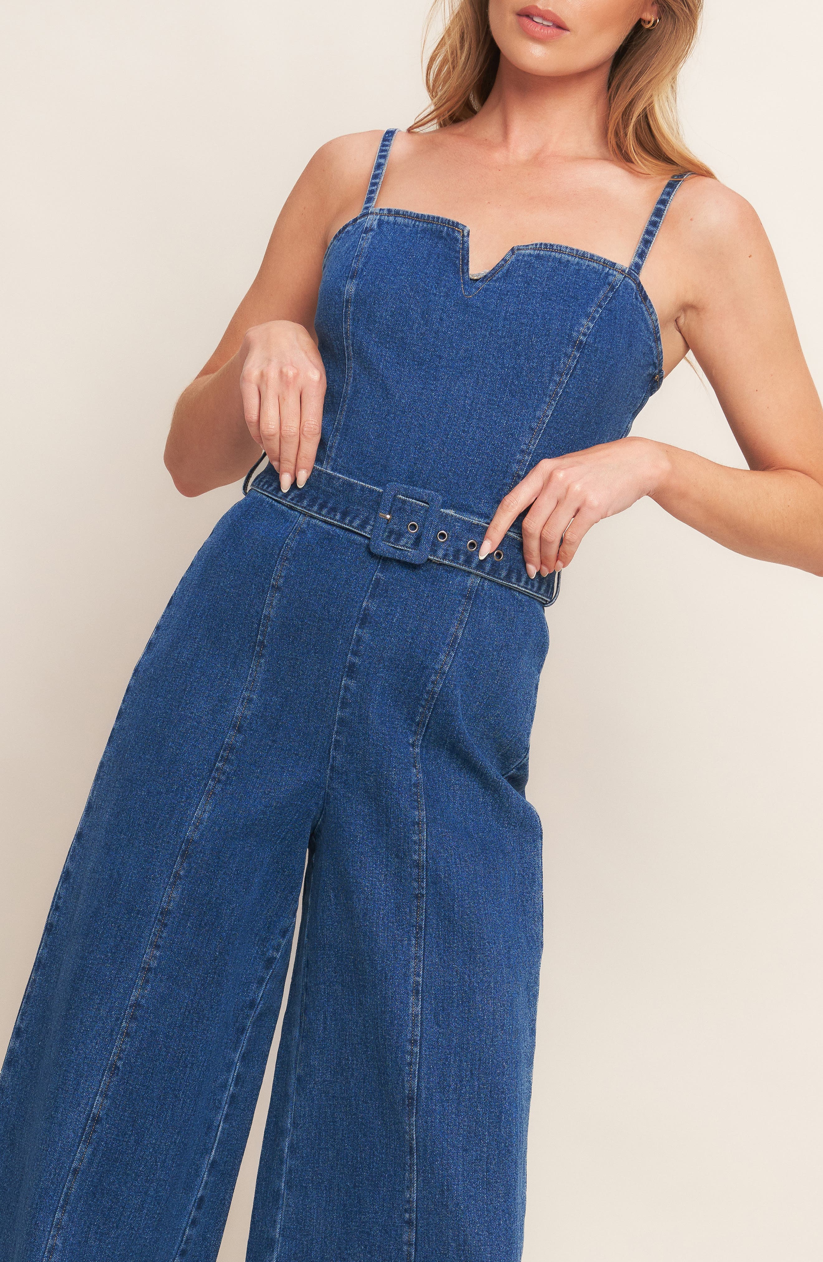 FLYING TOMATO Wide Leg Denim Jumpsuit | Nordstromrack