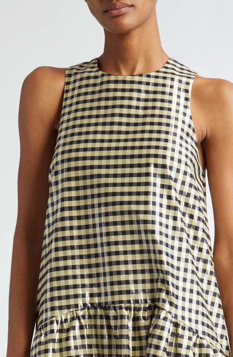 Ganni Shiny Check Print Midi Dress | Nordstromrack