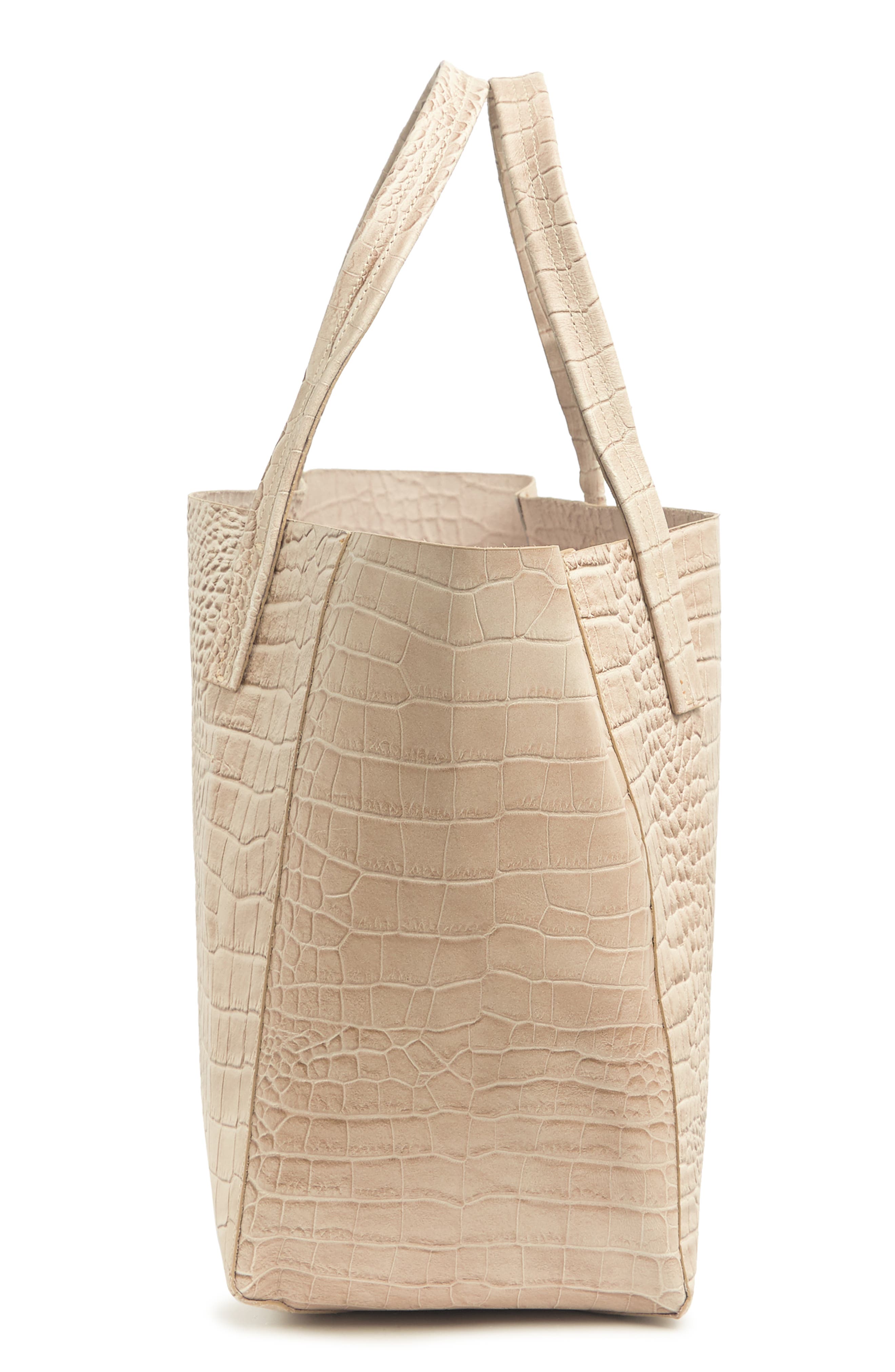 Croc Embossed Leather Top Handle Tote Bag (Men) | Nordstromrack