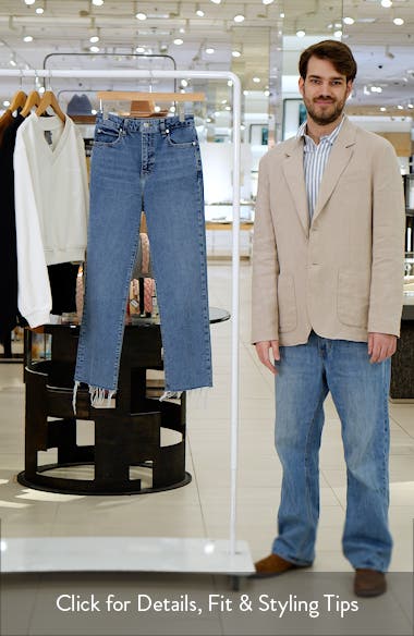 FRAME The Ruler Raw Hem High Waist Ankle Straight Leg Jeans | Nordstromrack
