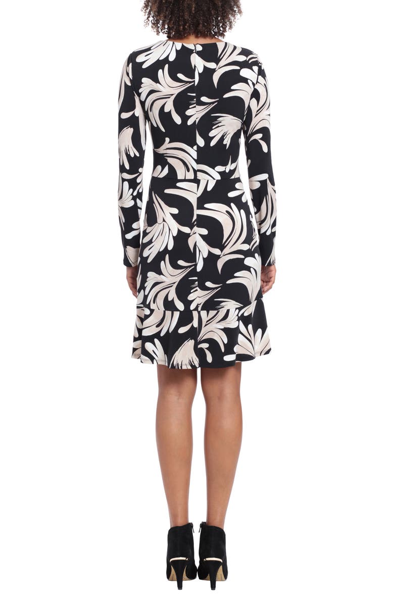 London Times Long Sleeve Side Twist Flounce Dress | Nordstromrack