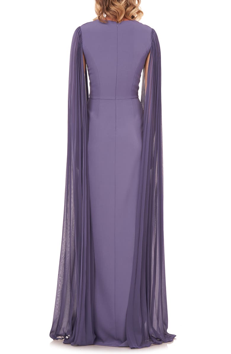 Kay Unger Pleated Cape Sleeve Column Gown | Nordstromrack