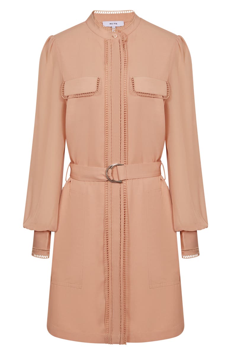 Reiss Cassia Lattice Trim Mini Shirtdress | Nordstromrack