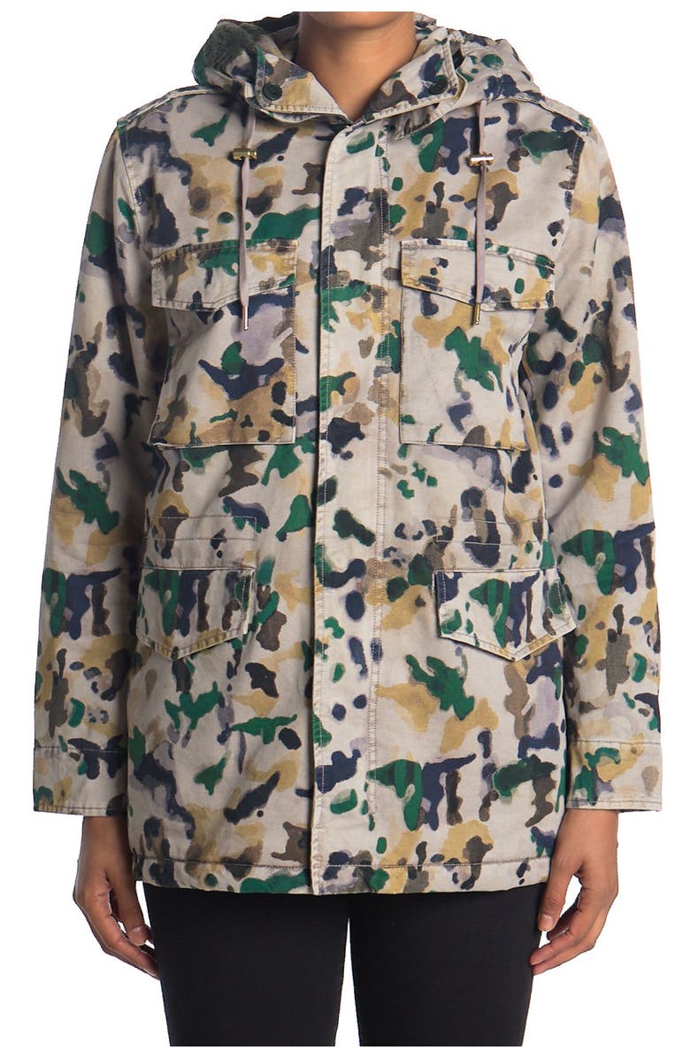 Zadig & Voltaire Kris Camo Print Faux Fur Lined Military Jacket ...