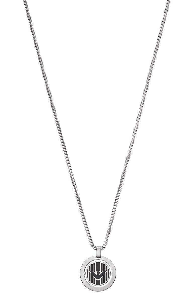 Emporio Armani Logo Circle Pendant Necklace | Nordstromrack