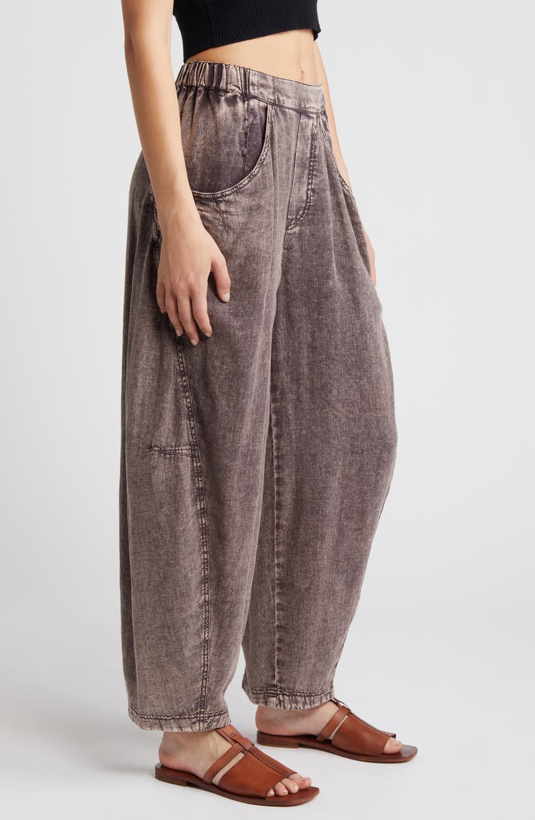 Free People High Road Pull-On Linen Blend Barrel Pants | Nordstrom