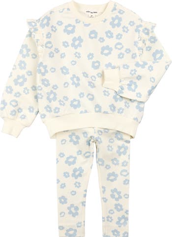 MILES THE LABEL Floral Ruffle Sweatshirt & Leggings Set | Nordstromrack