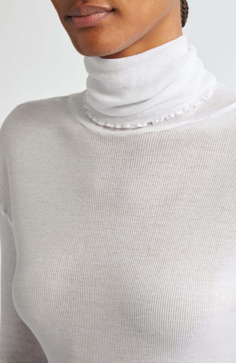 BITE Studios Semisheer Organic Cotton Rib Turtleneck Top | Nordstromrack