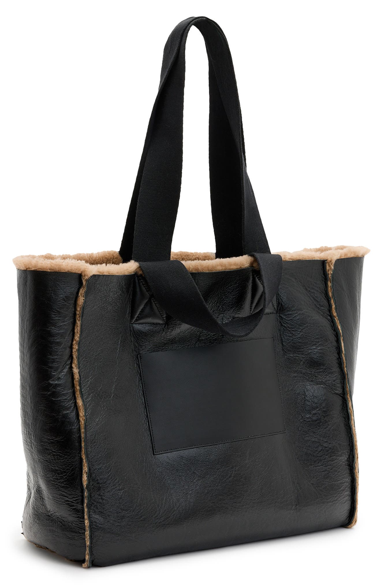 AllSaints Izzy Reversible Shearling Tote | Nordstrom