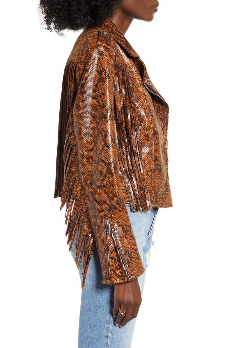 BLANKNYC Word of Mouth Snake Print Faux Leather Jacket | Nordstromrack