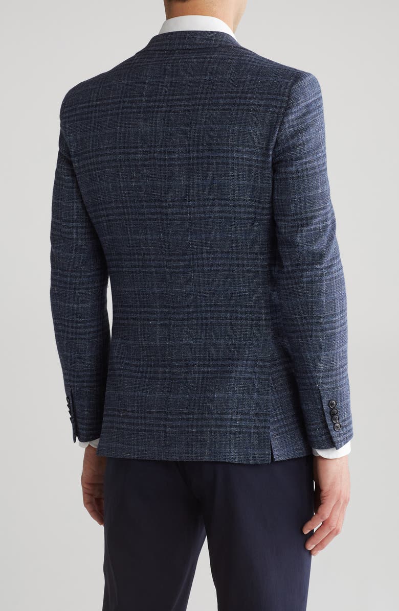 Ted Baker London Jay Slim Fit Blue Plaid Wool & Linen Blend Sport Coat ...