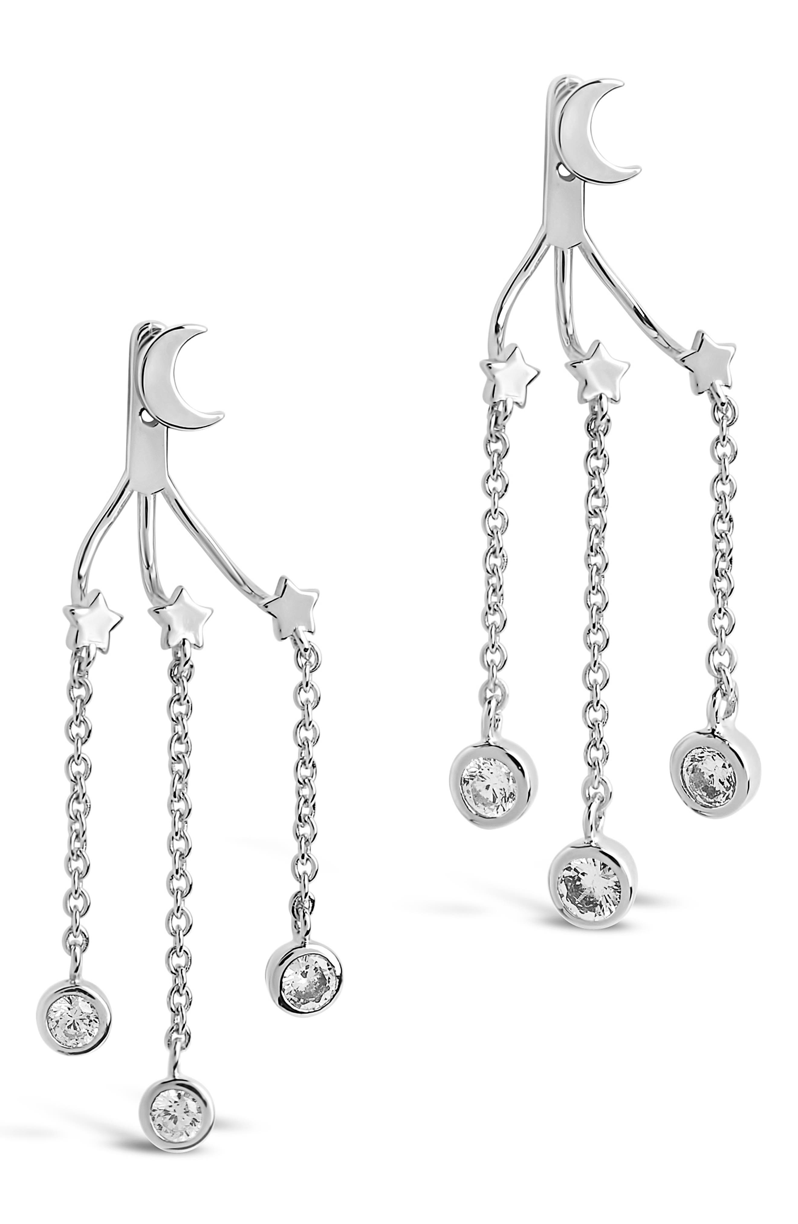 Sterling Forever Moon & Star Jacket Earrings | Nordstromrack