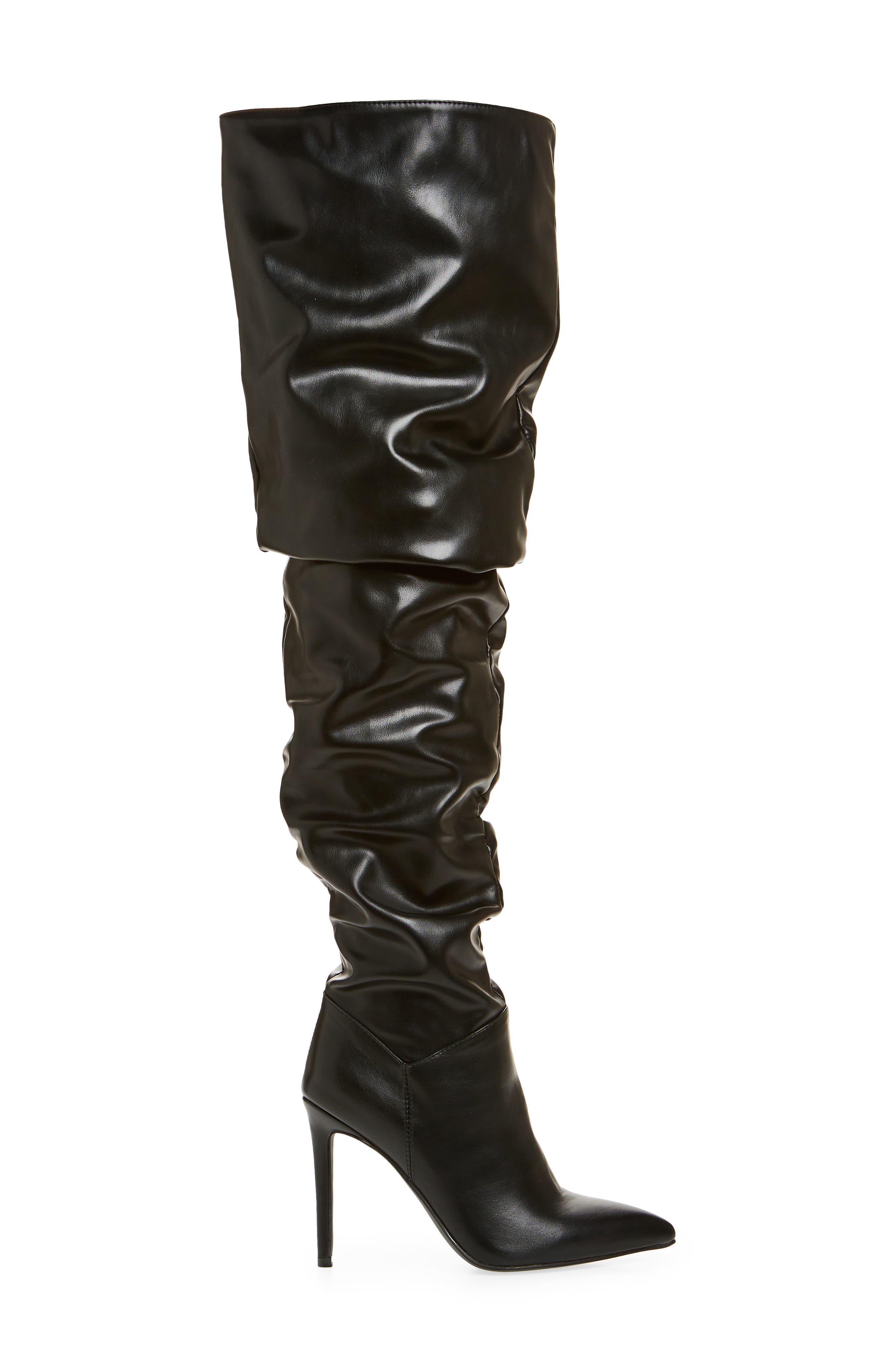 AZALEA WANG Torvi Slouch Pointed Toe Over the Knee Boot (Women ...