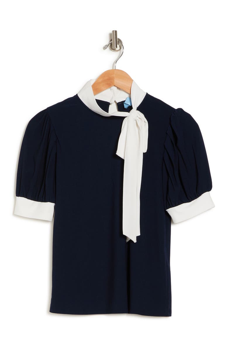 CeCe Tie Neck Puff Sleeve Blouse | Nordstromrack