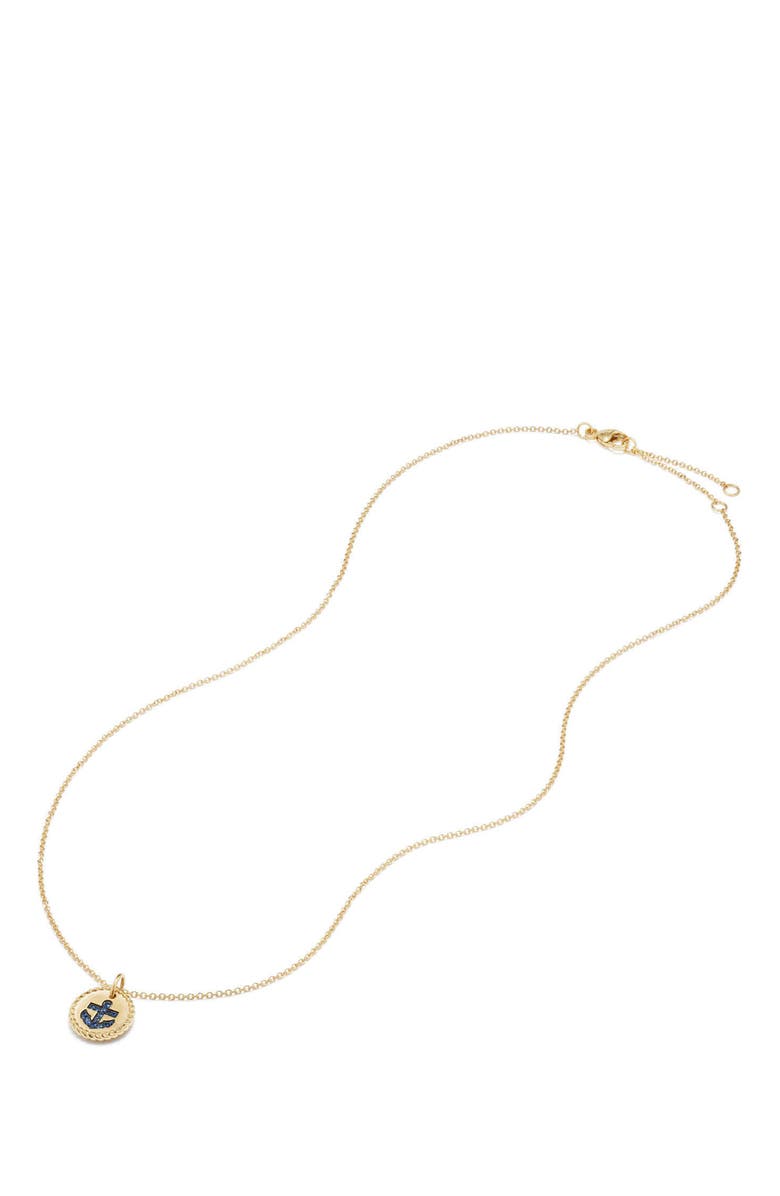David Yurman Cable Collectibles Anchor Necklace with Light Blue ...