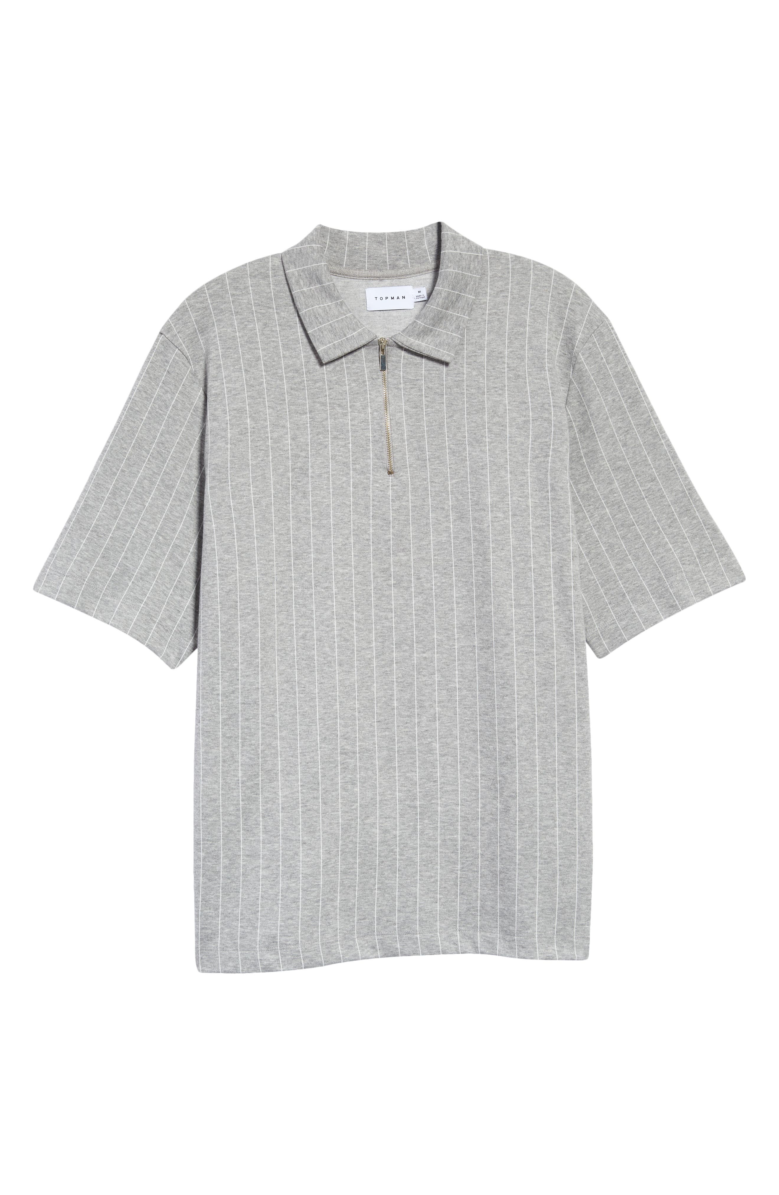 Topman Men's Oversize Stripe Zip Polo | Nordstromrack