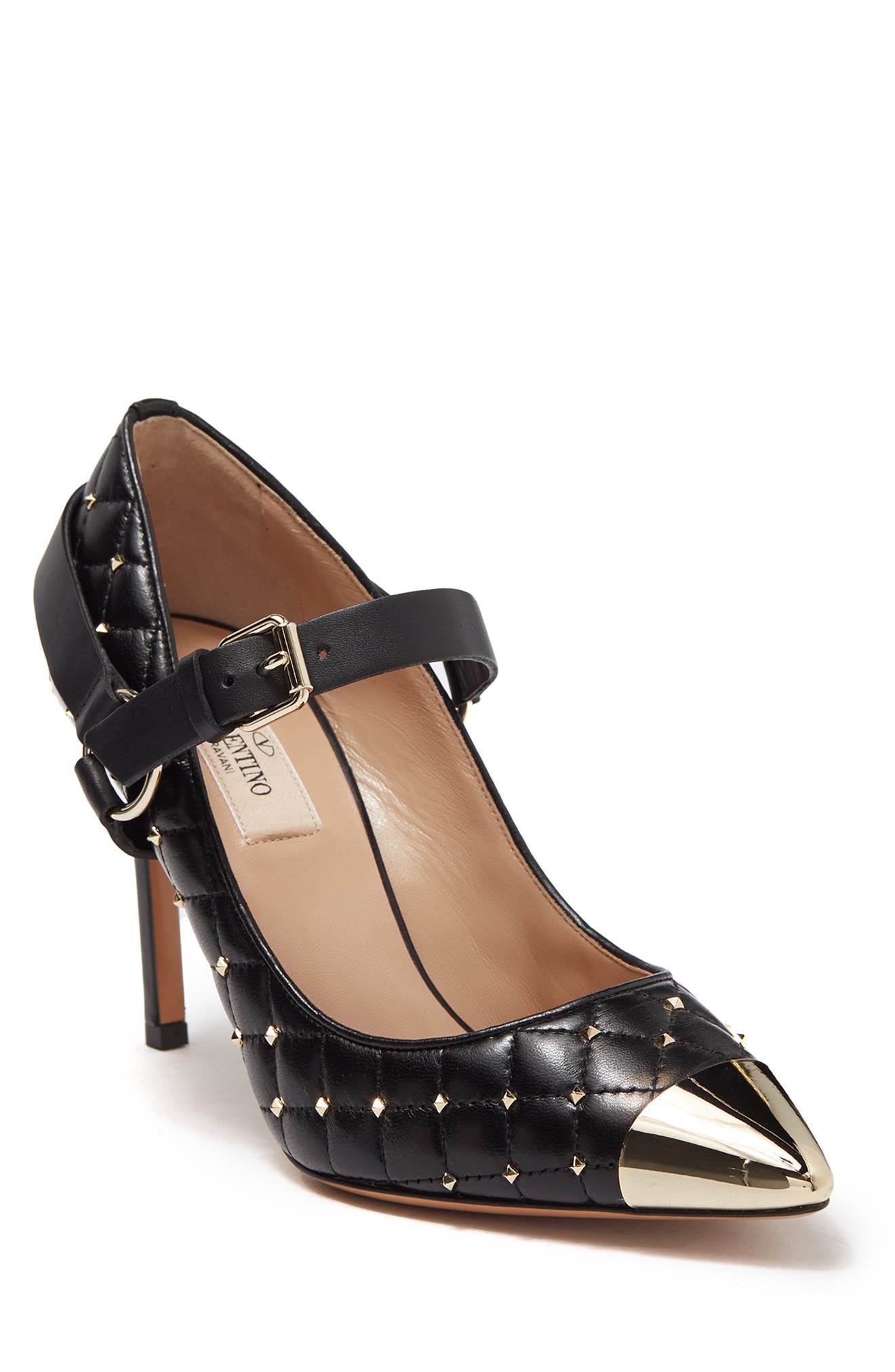 Valentino Garavani Quilted Harness Strap Pointed Toe Pump | Nordstromrack