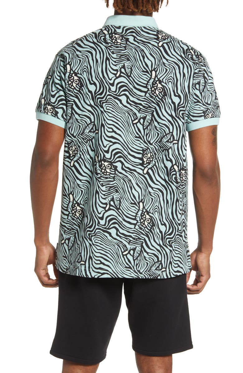 ICECREAM Men's Bengal Zebra Print Cotton Polo | Nordstromrack