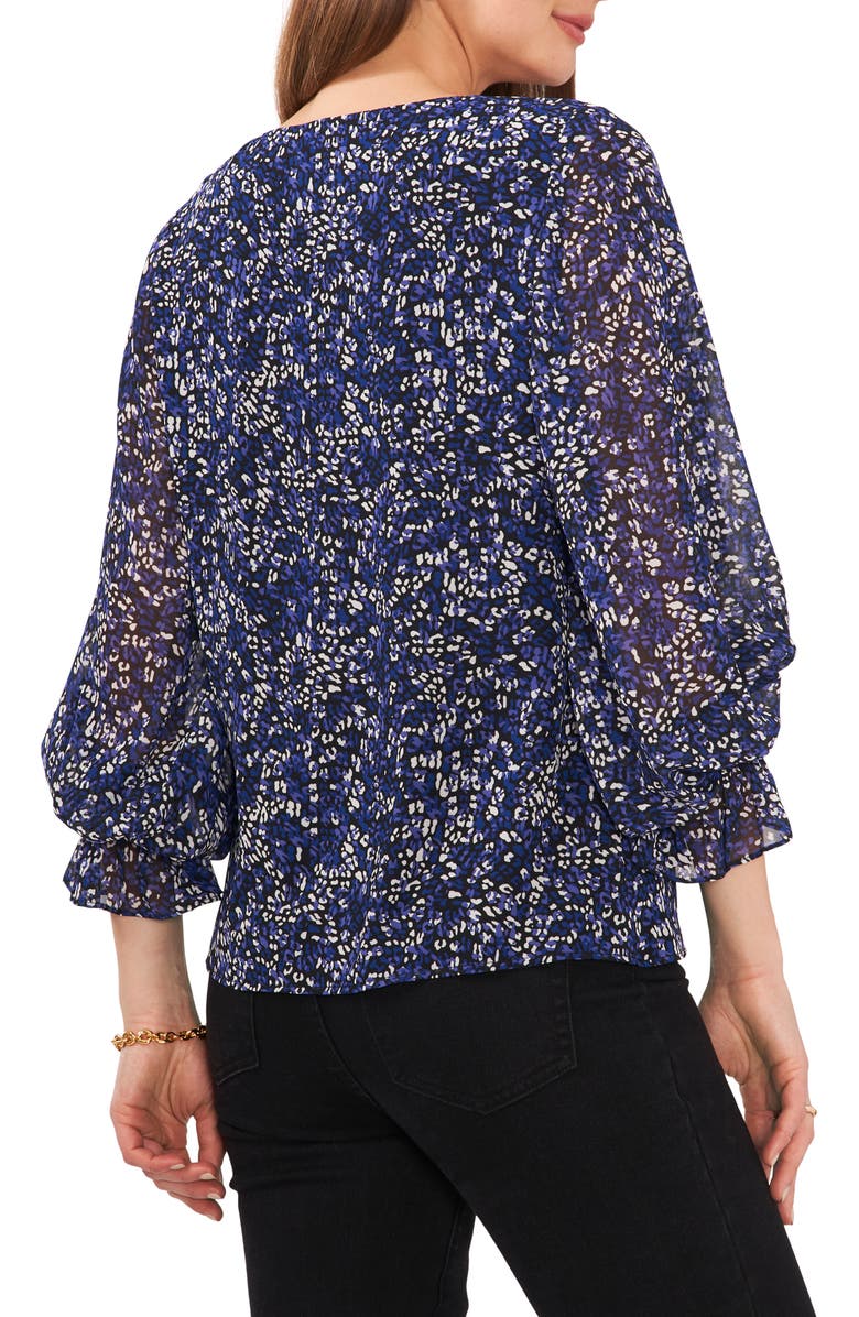 Vince Camuto Animal Print Balloon Sleeve Blouse | Nordstromrack