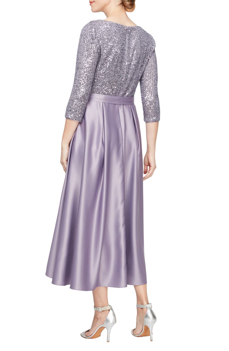 Alex Evenings Sequin & Satin Midi Formal Dress | Nordstromrack