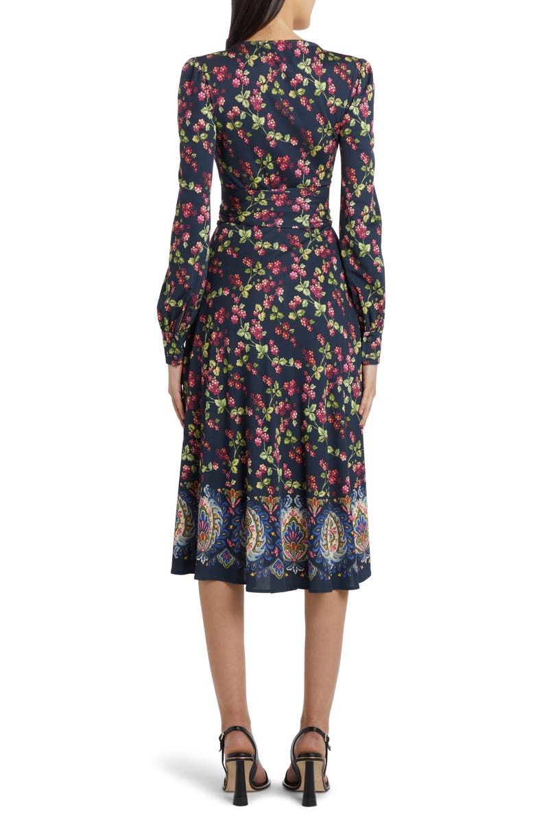 Etro Berry Print V-Neck Long Sleeve Wrap Dress | Nordstromrack