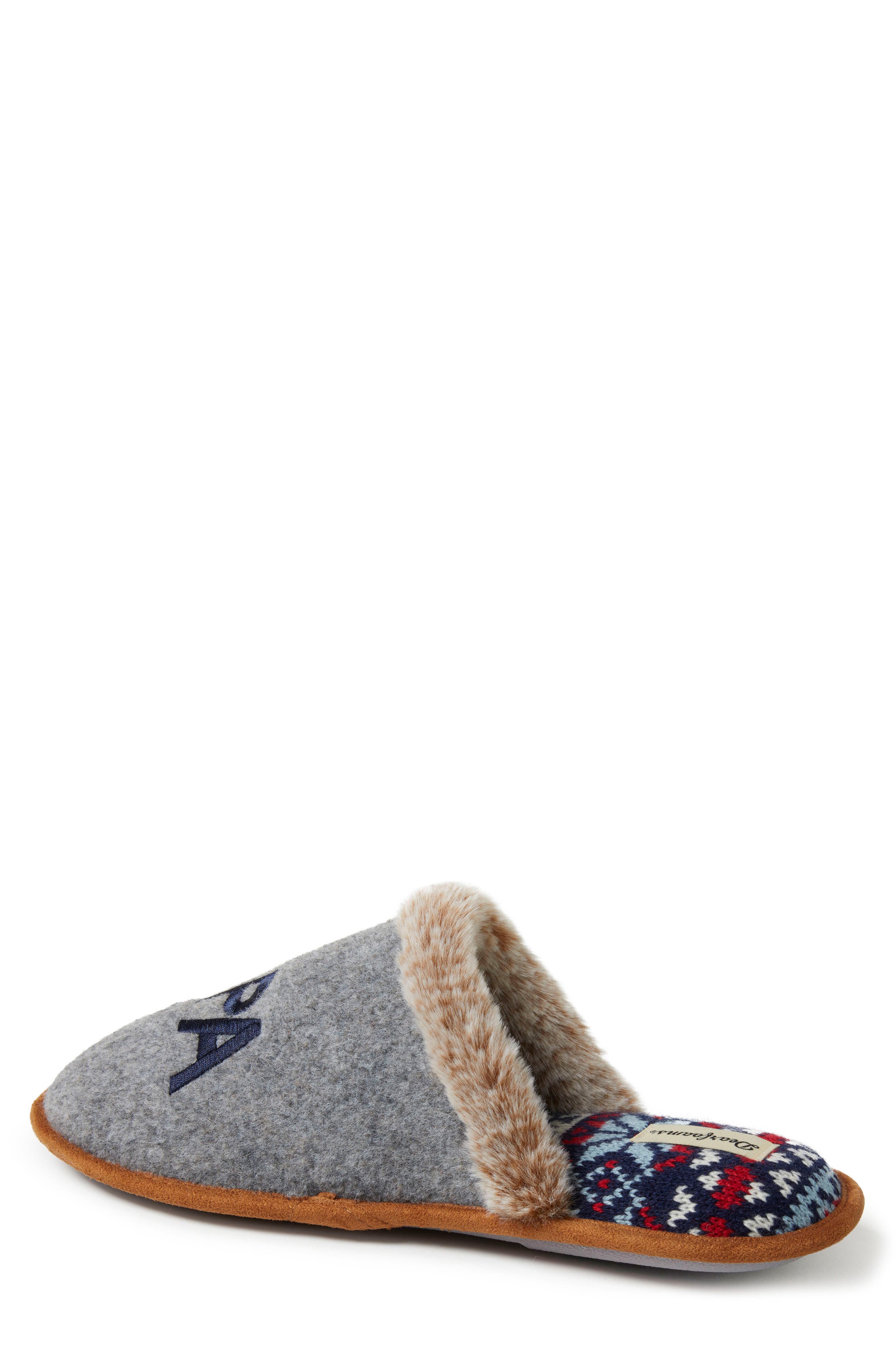 DEARFOAMS Solid Papa Bear Faux Fur Trim Scuff Slipper (Men) | Nordstromrack