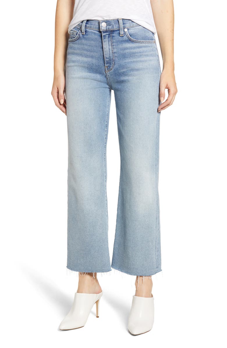 7 For All Mankind ® Alexa Frayed Hem Crop Wide Leg Jeans | Nordstromrack