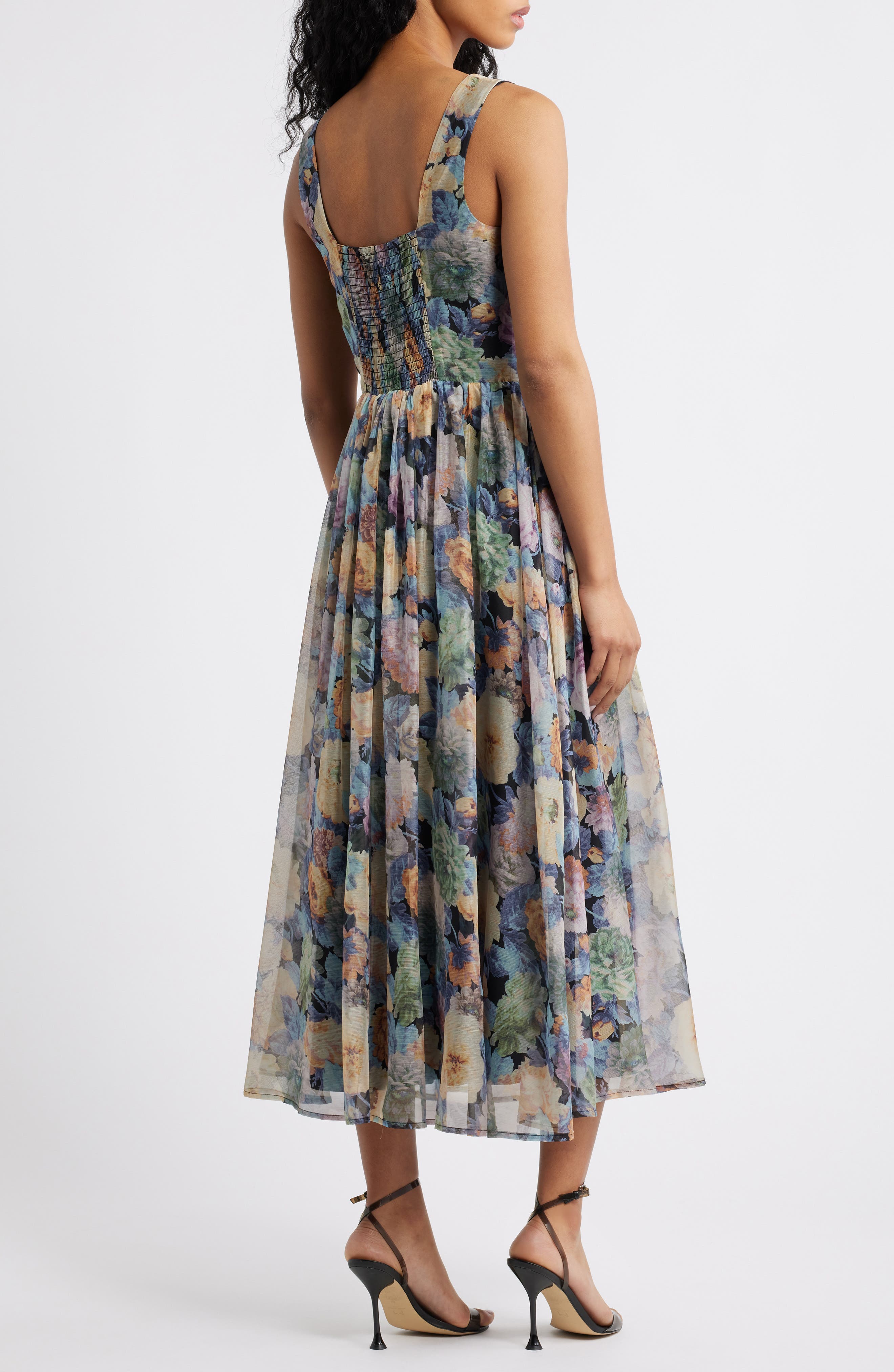 Lulus Logan Floral Square Neck Midi Dress | Nordstrom