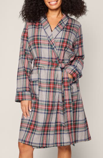 Petite Plume Westminster Tartan Cotton Robe | Nordstrom