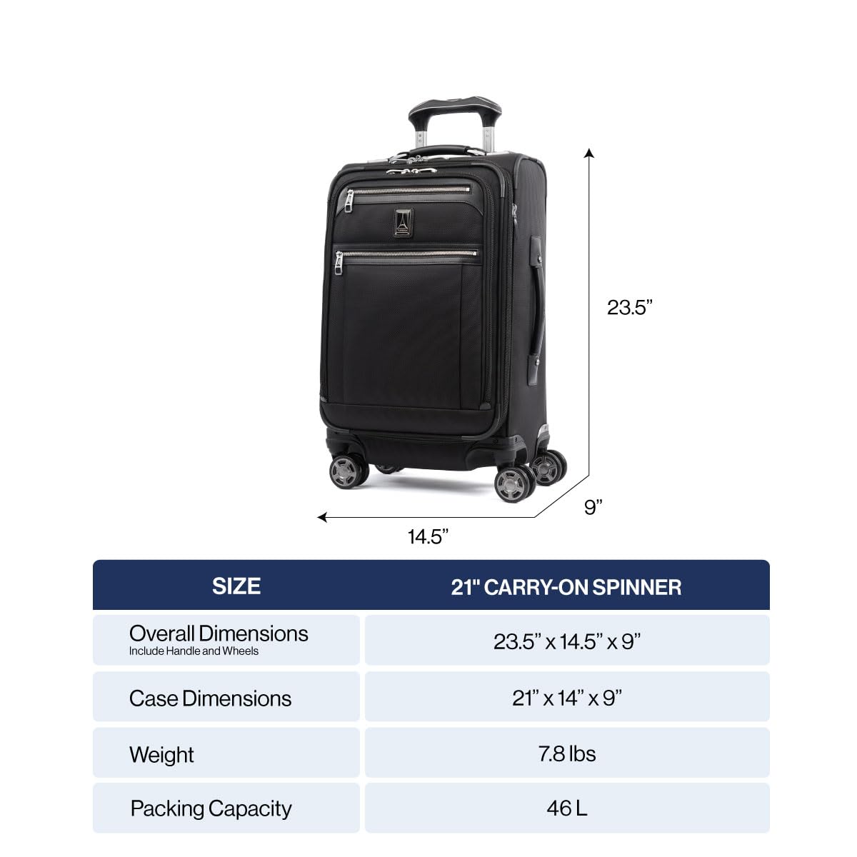 TRAVELPRO Platinum Elite Softside Expandable Carry-On 21-Inch Luggage ...