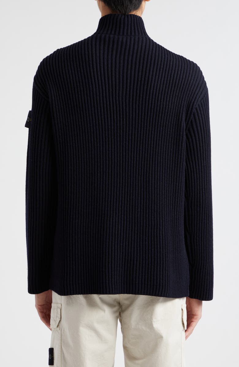 Stone Island Wool Rib Quarter Zip Sweater | Nordstromrack