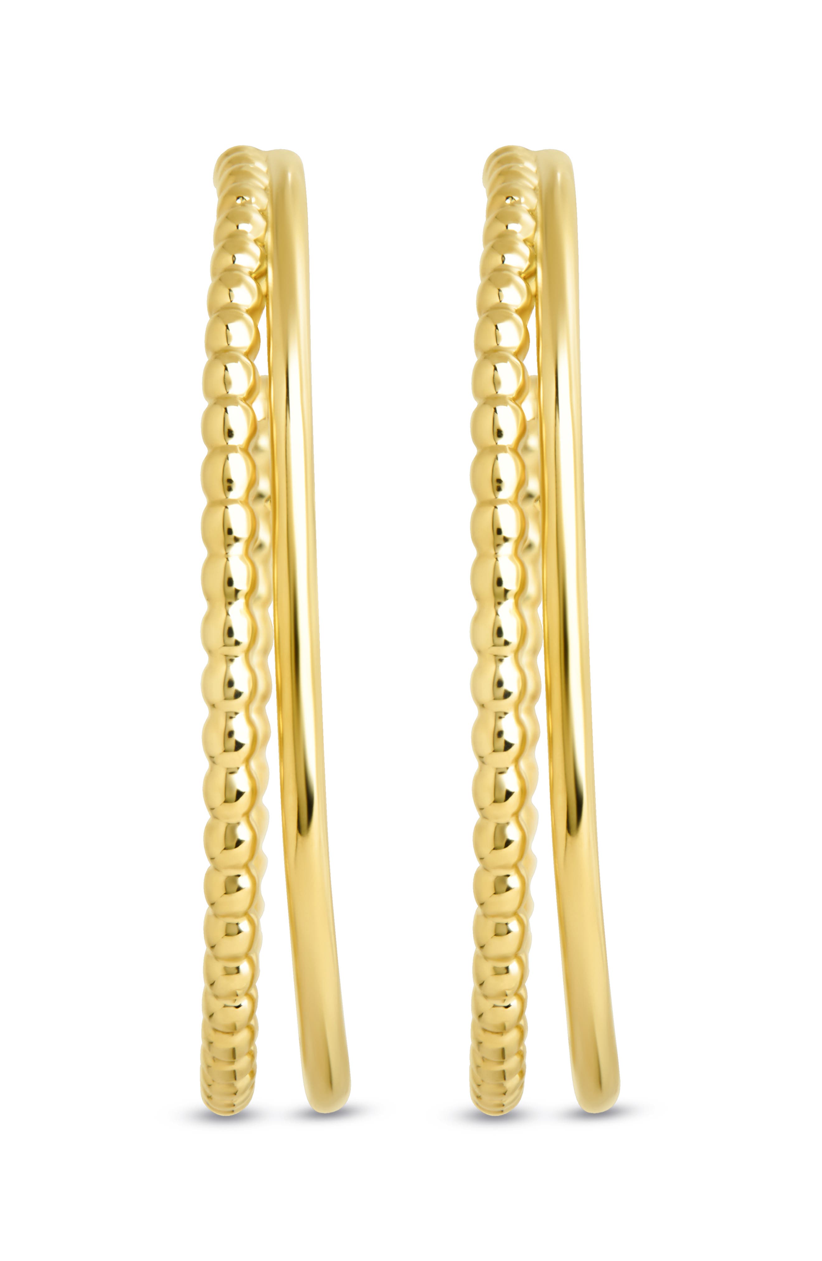 Sterling Forever Daria Double Row Hoop Earrings | Nordstromrack