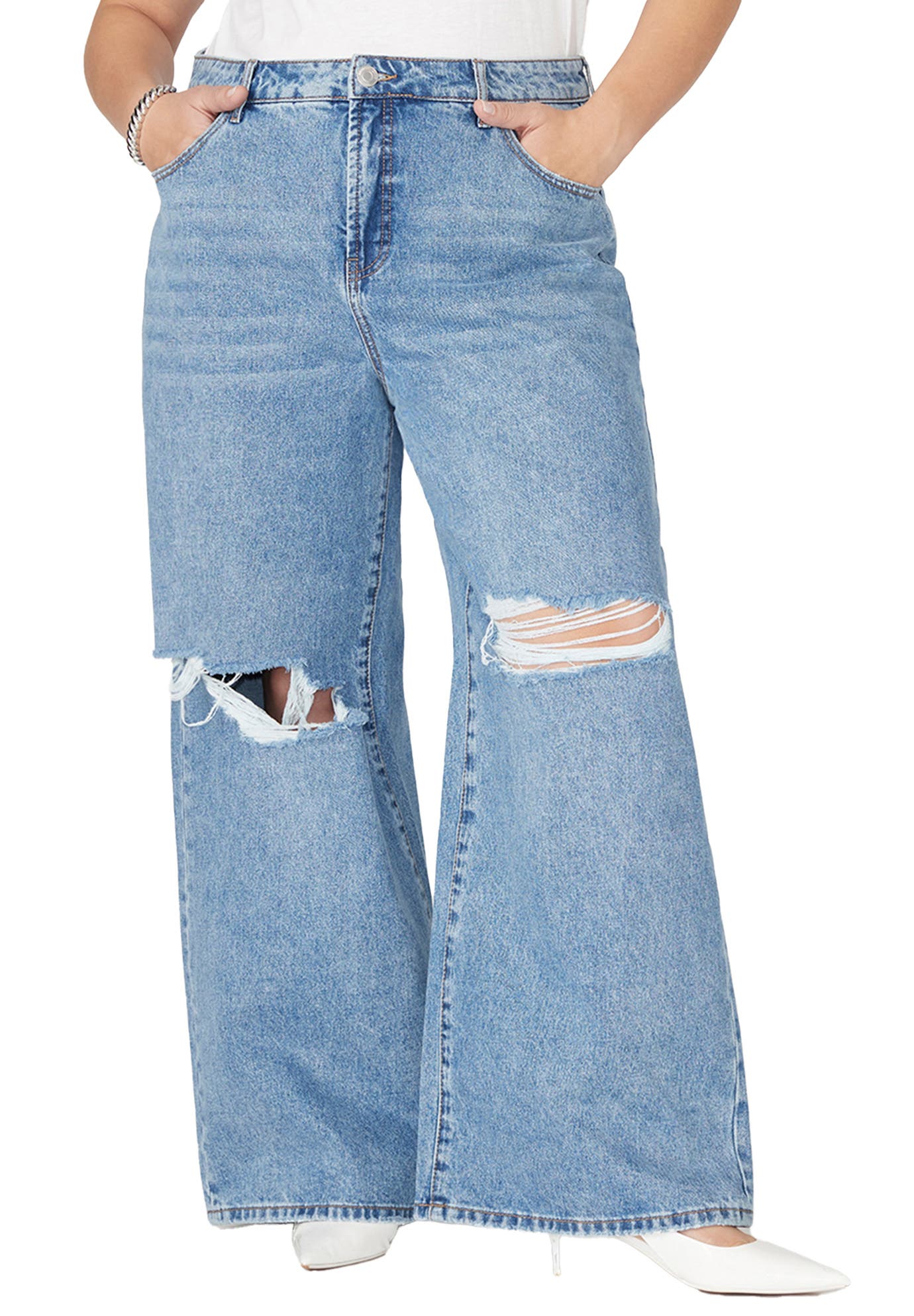ELOQUII The Yvette Rigid Wide Leg Jean | Nordstrom