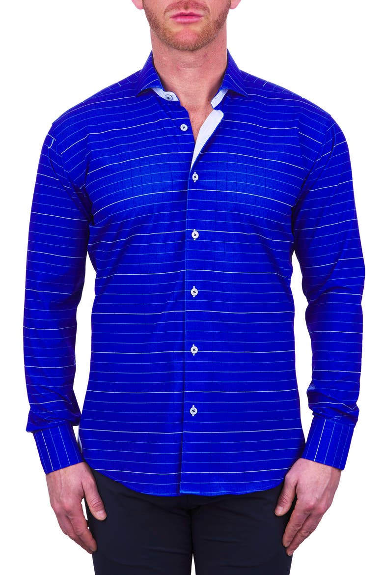 Maceoo Einstein Regular Fit Check Stretch Button-Up Shirt (Men ...