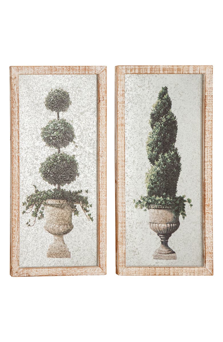 WILLOW ROW Extra Large Green Botanical Print with Whitewashed Wood ...