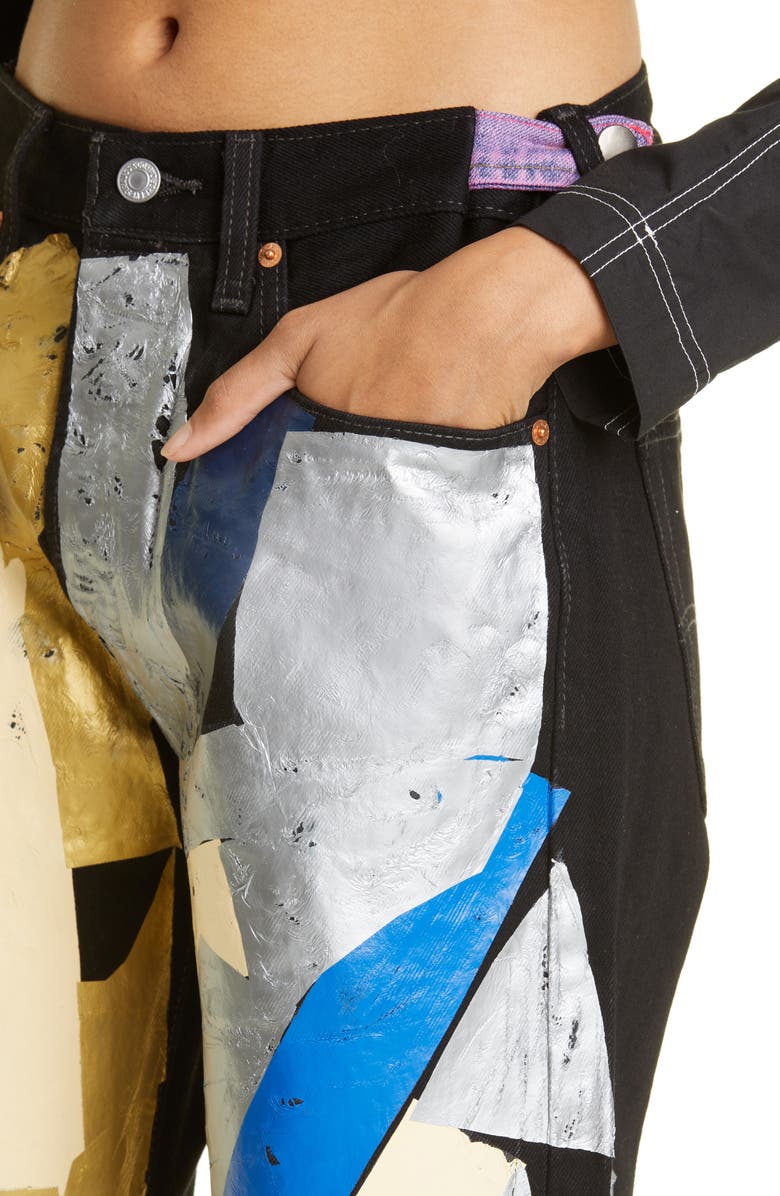 SC103 Peeling Paint Nonstretch Straight Leg Jeans | Nordstrom