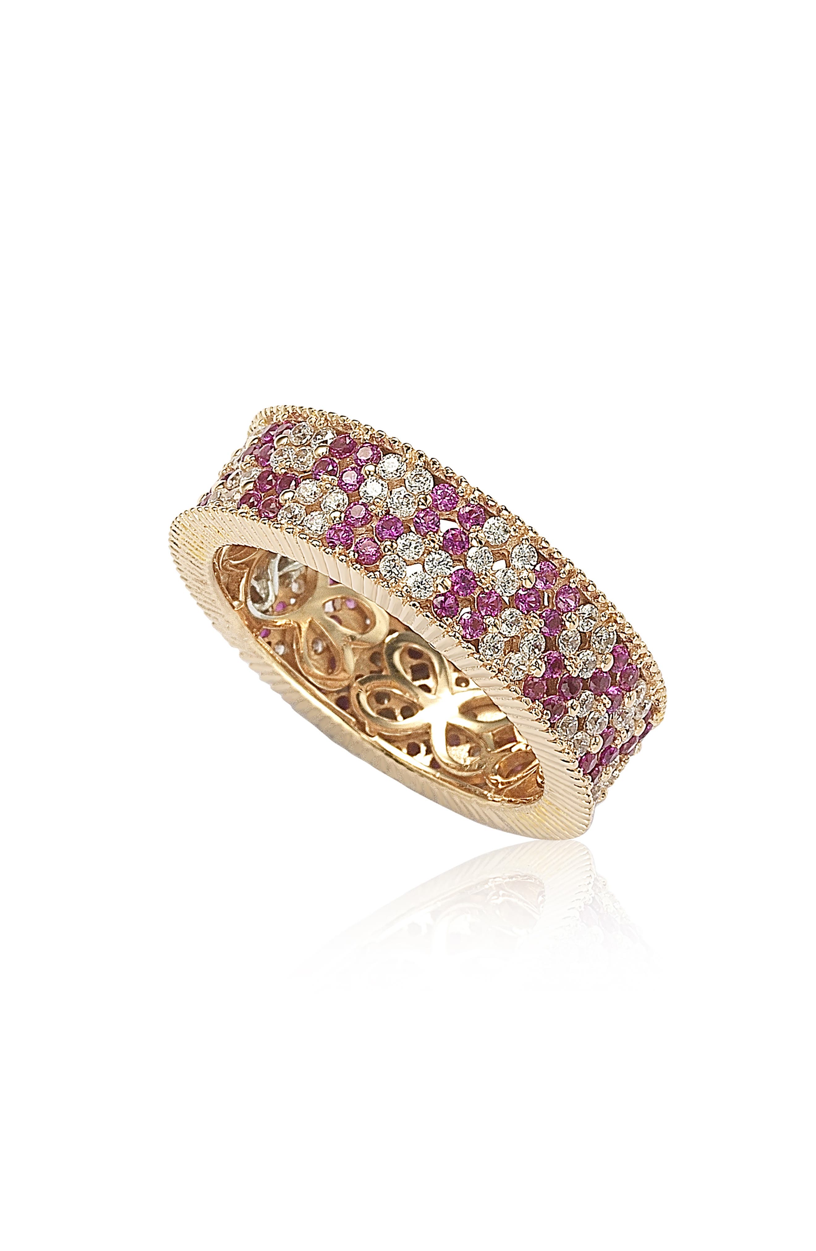 SUZY LEVIAN Red & White CZ Eternity Band | Nordstromrack