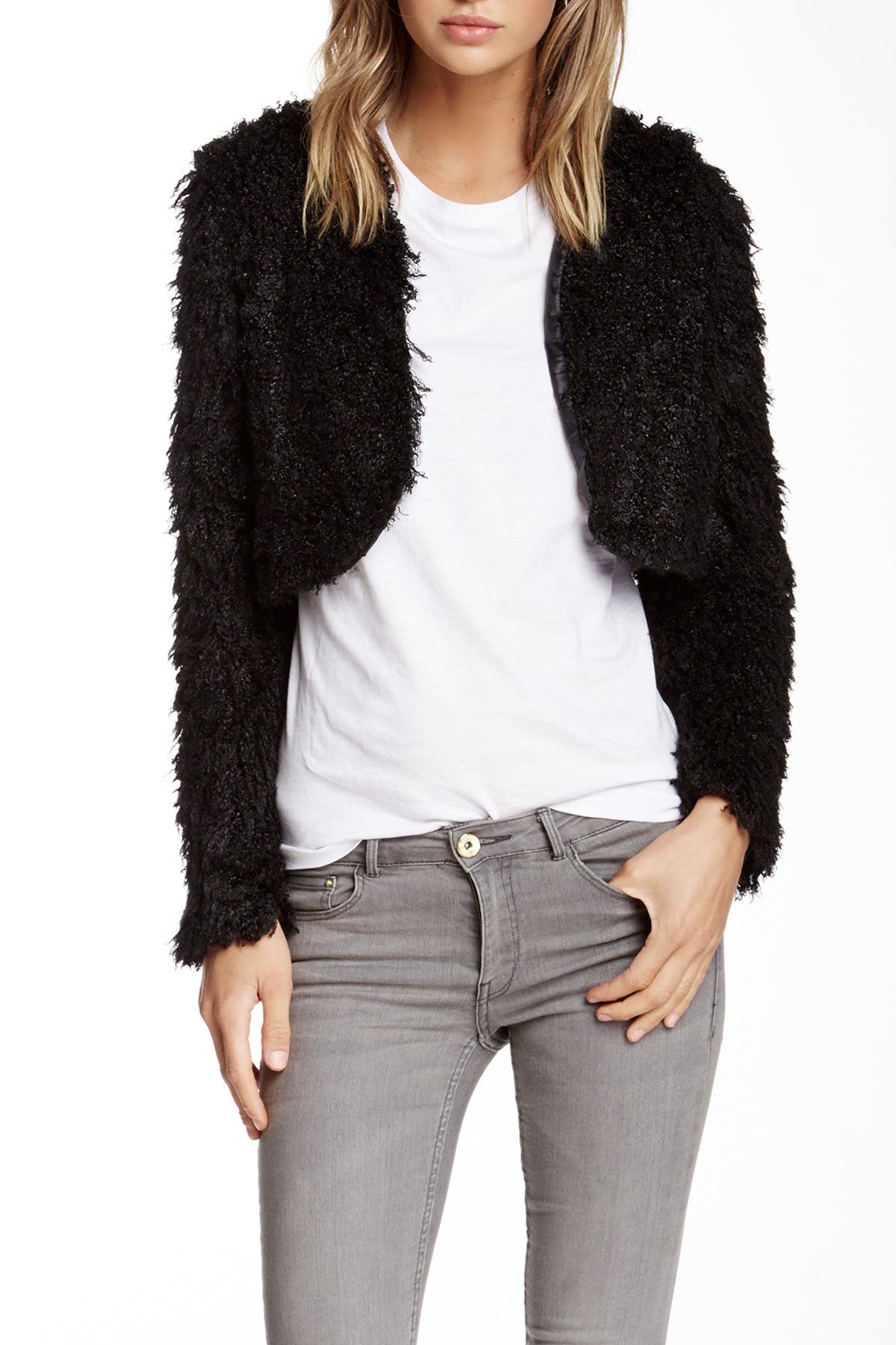 Vertigo Paris FAUX FUR CROPPED SHRUG | Nordstromrack