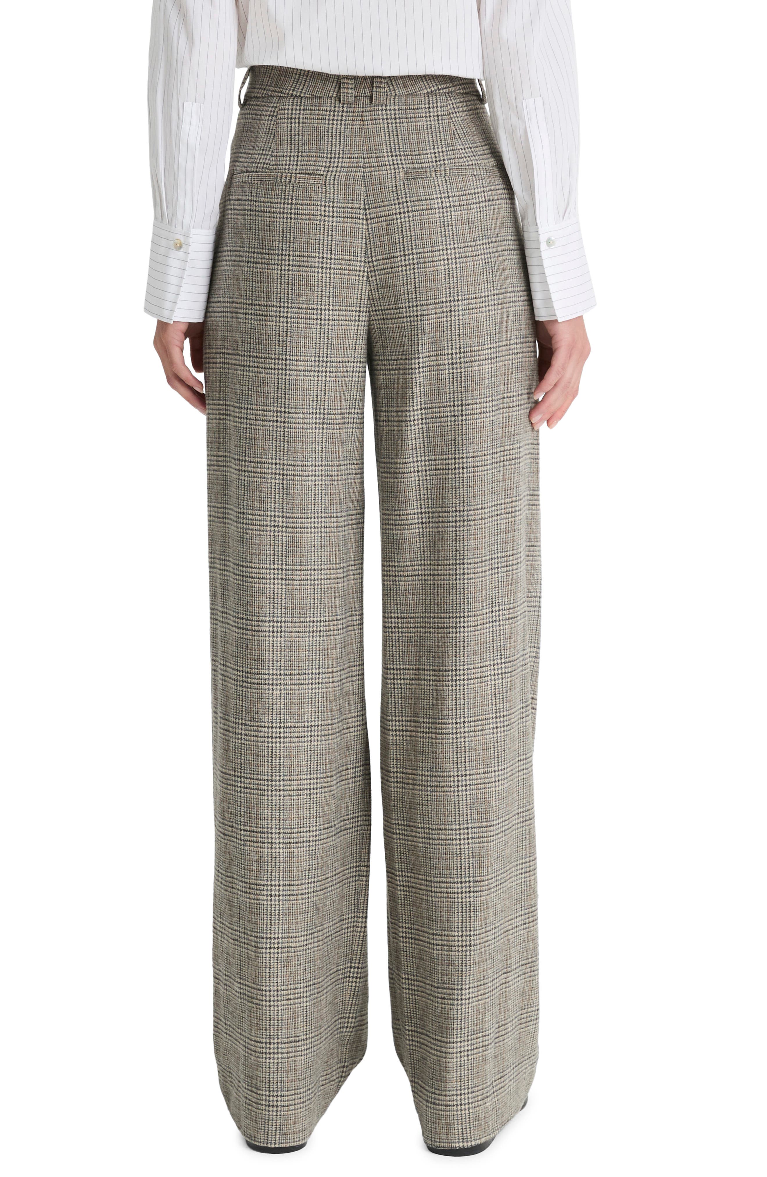 Vince Plaid High Waist Wool Blend Pants | Nordstromrack